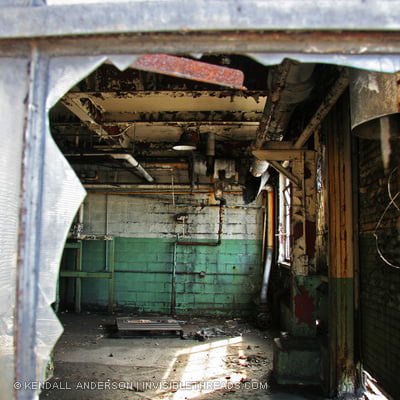 Interior Through Broken Window | Carbide Graphite Group | Invisible Threads